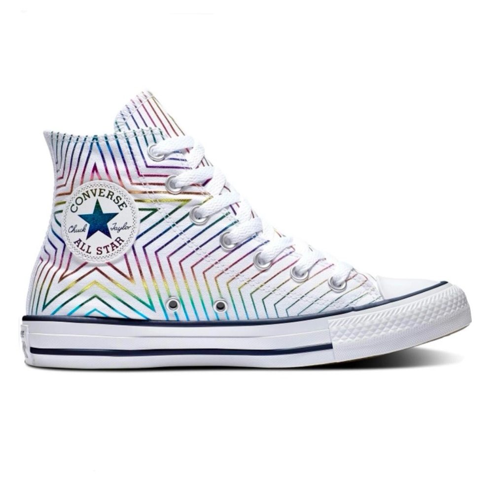 Converse Chuck Taylor White Rainbow Star Pride Metall… - Gem